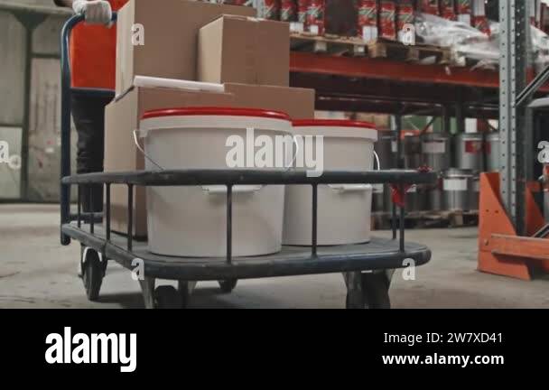 Warehouse worker pushing cart Stock Videos & Footage - HD and 4K Video ...