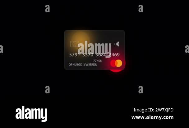 Neutral Mastercard credit card on black transparent background rendered ...