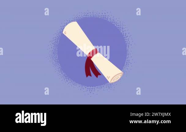 graduation animation with diploma Stock Video Footage - Alamy