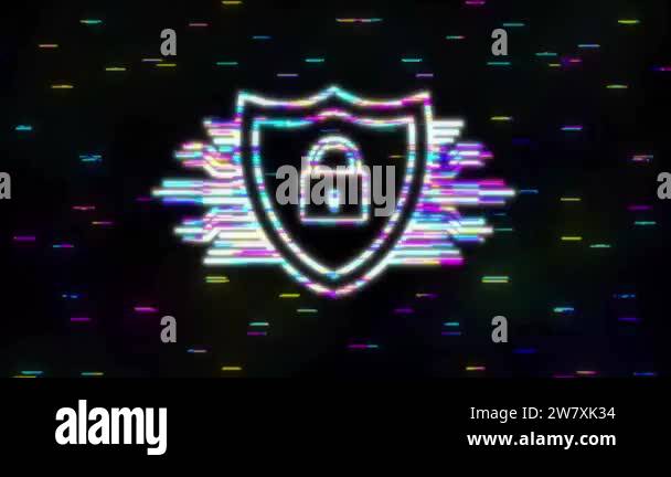 Cyber security logo with shield and check mark. Security shield. Motion ...