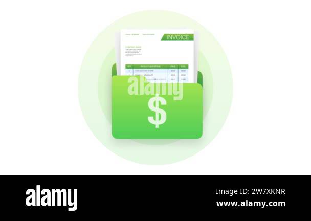 Business card with invoice. Customer service concept. Online payment ...