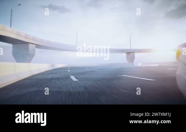 3d model police car on highway. Very fast driving. Realistic 4k ...