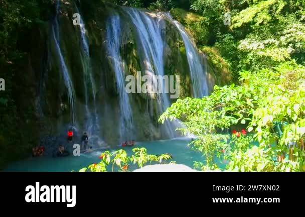 RIZAL, PH - DEC. 21 - Daranak falls with surrounding rocks and stream ...