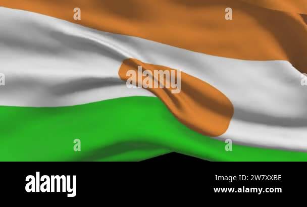 Niger national flag footage. Nigerian waving country flag on wind Stock ...
