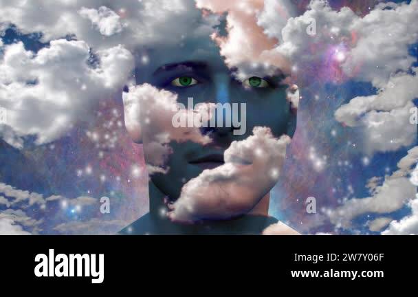 Mans face in clouds Stock Videos & Footage - HD and 4K Video Clips - Alamy