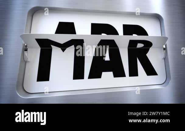 Modern flip calendar turning through the months of a year - from ...