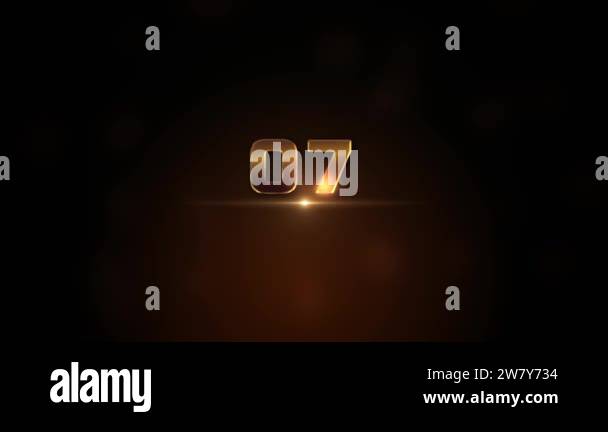 Countdown gold glittering numbers for festive New Year timer 4K ...