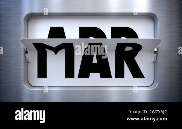 Modern flip calendar turning through the months of a year - from ...