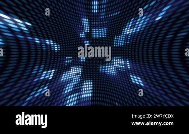 Retro-futuristic 1980s technology background animation with blue and ...