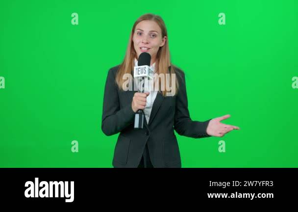 Female journalist is holding a microphone Stock Videos & Footage - HD ...