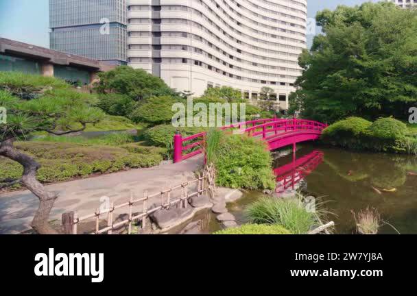 tokyo, japan - july 24 2021: Wide angle pan video of a traditional ...