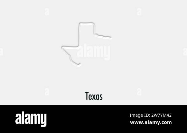 Abstract line animation Texas State of USA on hexagon style. Texas ...