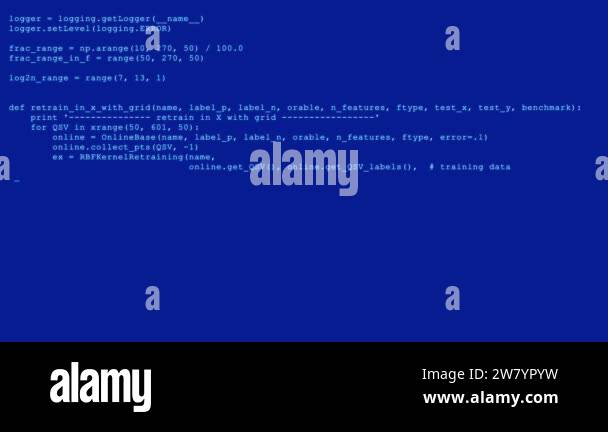 3d Hacking Code Data Flow Stream On Blue Screen With Typing Coding