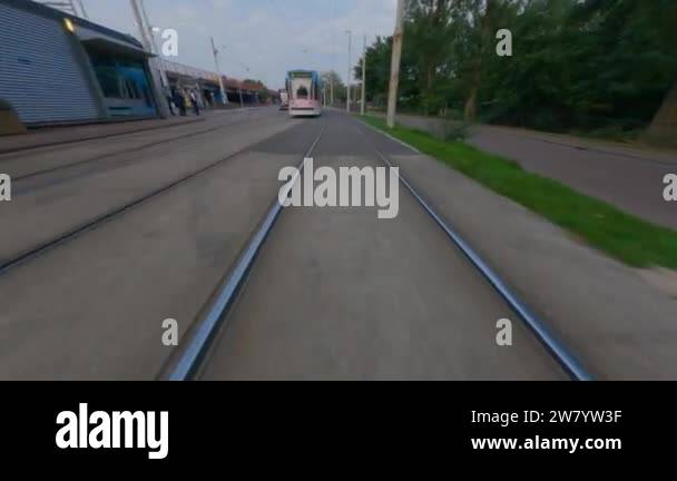Amsterdam, 6th of August 2021, The Netherlands. Tram stop public ...
