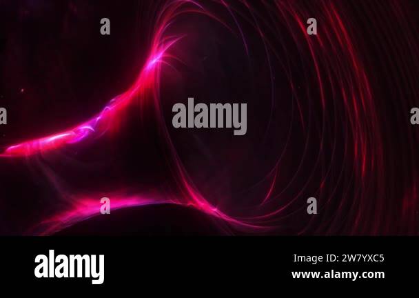 Loop animation abstract glowing pink purple wormhole in dark black ...