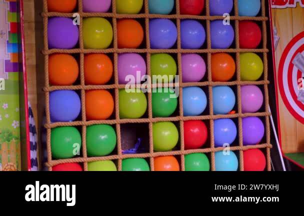 Balloon attraction in the amusement park, Balloon dart toss carnival ...