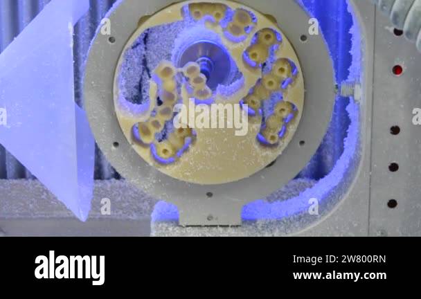 Dental milling machine carving out shape of human teeth Stock Video ...
