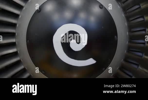 Concept of aircraft maintenance. Close-up footage of a CFM56 jet ...