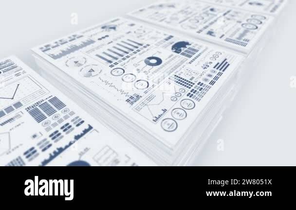 Bundle of sheets of white paper. White desk in office. Business and ...