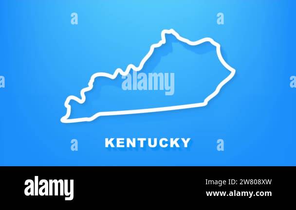 Line animated map showing the state of Kentucky from the united state ...