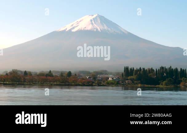 The cone shape of Mt. Fuji while cruising on Lake Kawaguchi in Japan ...