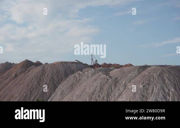 Telestacker and potash waste heaps, extraction of salt and potash ...