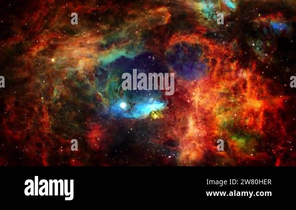 Space Flight deep space exploration travel to the Lobster Nebula ...