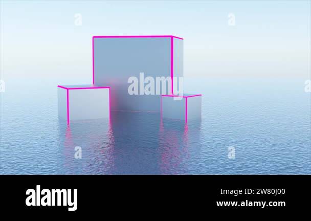 Virtual 3d decoration with cubes. Design. Stylish design of virtual ...