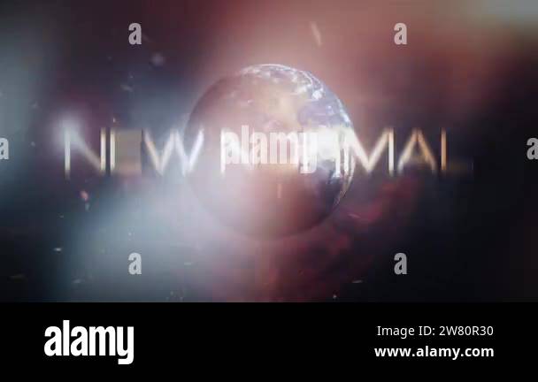 NEW NORMAL Cinematic Trailer Title Loop. 4K 3D render seamless loop ...