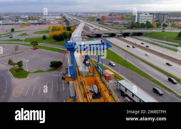 Montreal, Canada - OCTOBER 11, 2021: Construction site of the new ...