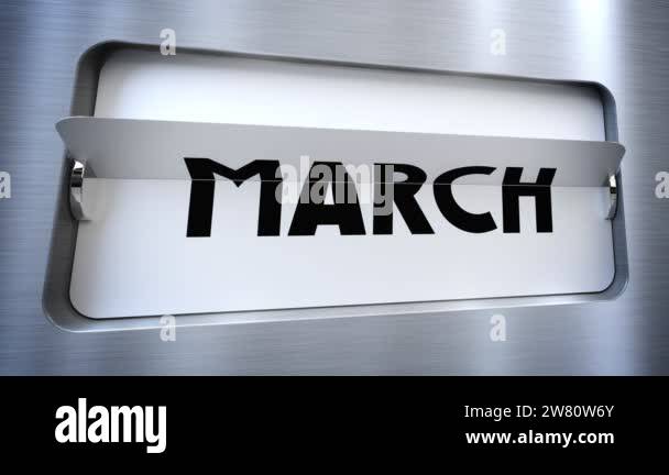 Modern flip calendar turning through the months of a year - from ...