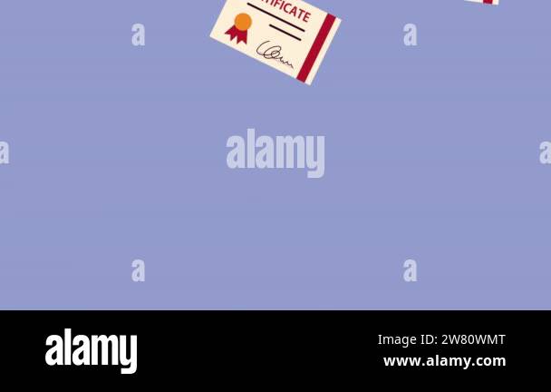 graduation animation with certificates Stock Video Footage - Alamy