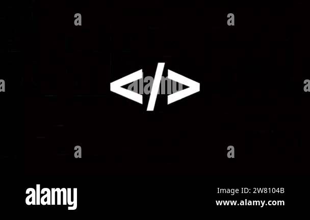 Coding Code Html Programming Language Icon With Glitch Art Effect