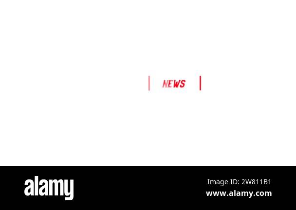 Intro for TV news on white background. Pop-up text screen saver with ...
