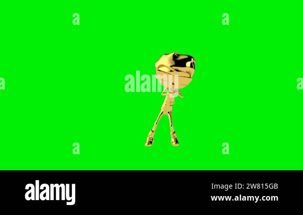 Golden boy doing a joy dance move, seamless loop, Green Screen Stock ...