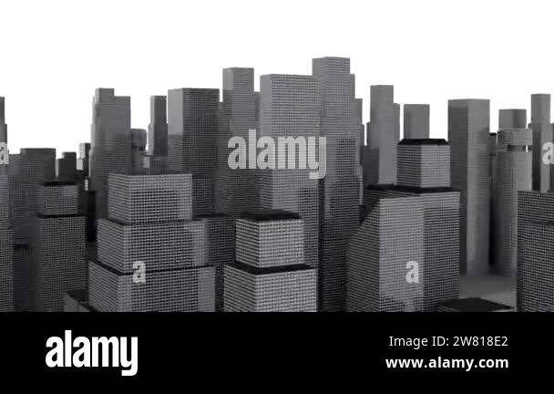 Layout of city with skyscrapers. Design. Virtual 3D city with high-rise ...