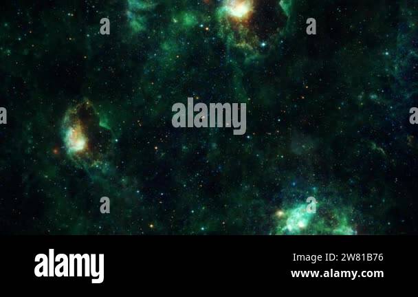 Loop Universe space exploration fly to star field and nebula in milky ...