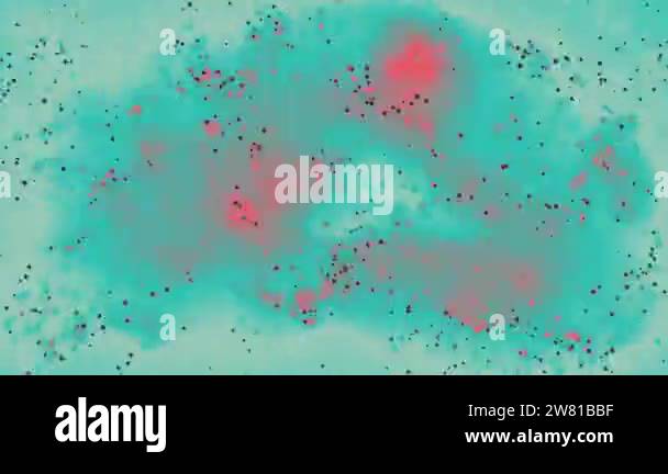 close up animation background of floating molecules in dense matter ...