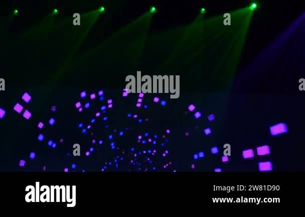 Animation of stage lights frame. Bright shiny stage lights flashing ...