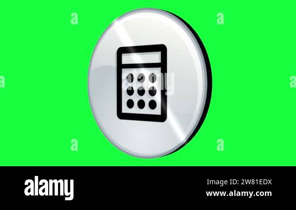 3d Animated calculator logo rotating in Green Screen (transparent ...