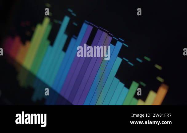 Music Equalizer bar. Audio waveform equalizer on black background loop ...