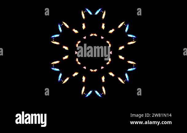 animated circle shape of colorful flashing lights, on black background ...