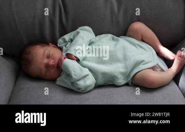 Baby Sleep Newborn Sleep, Little Girl Sleeping On Chair Face and Hands ...