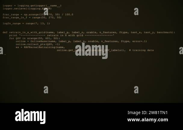 3d Hacking Code Data Flow Stream On Sepia Screen With Typing Coding Symbols Stock Video 9637