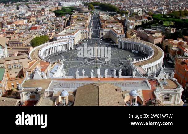 St. Peter's Square in the Vatican, aerial view of Rome and the ...