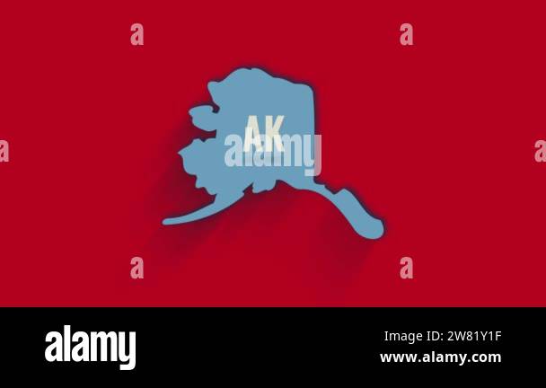 3d animated map showing the state of Alaska from the United State of ...