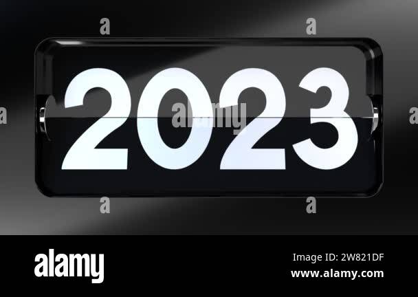 Modern flip calendar turning through the years from 2021 to 2031 - 3D ...