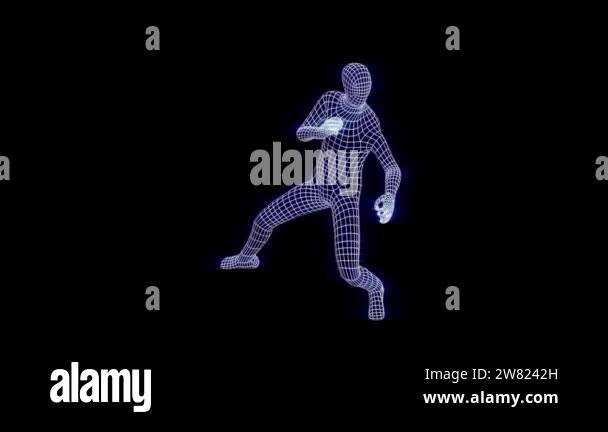 Animated boxer. Hook hit. Boxer vertices 3D animation.VJ loop video ...