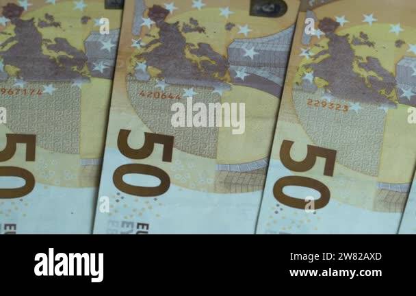 Manual counting of euro banknotes.Cash 50 euro bills.Accounting for ...