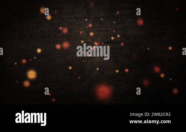 Motion graphics of glow bokeh light on grunge dark black background. 4K 3D rendering seamless ...